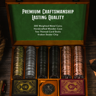 Metal Poker Chip Set 300pc The “Bundle Of Loot” – Pirate Gold Poker